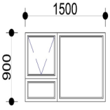 Aluminium Window Pt159 Clear 1500×900 Natural - Noag's Market