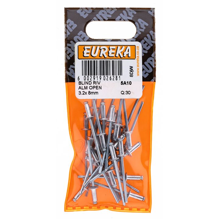 Eureka Blind Rivit Aluminium Open 3.2x 8mm Q:30 - Noag's Market